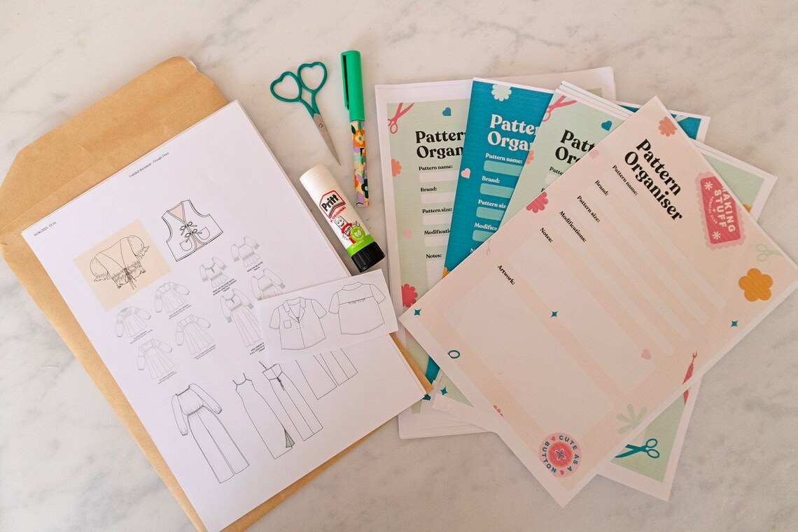 Printable PDF Sewing Pattern Envelope Organiser DOWNLOAD FILES - Etsy