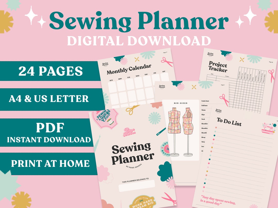 Digital Sewing Planner / Craft & Sewing Planner/ PDF Sewing Planner ...