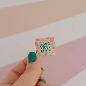 X6 Original Paige Joanna Woven Clothing Labels Good Vibes Only Design ...