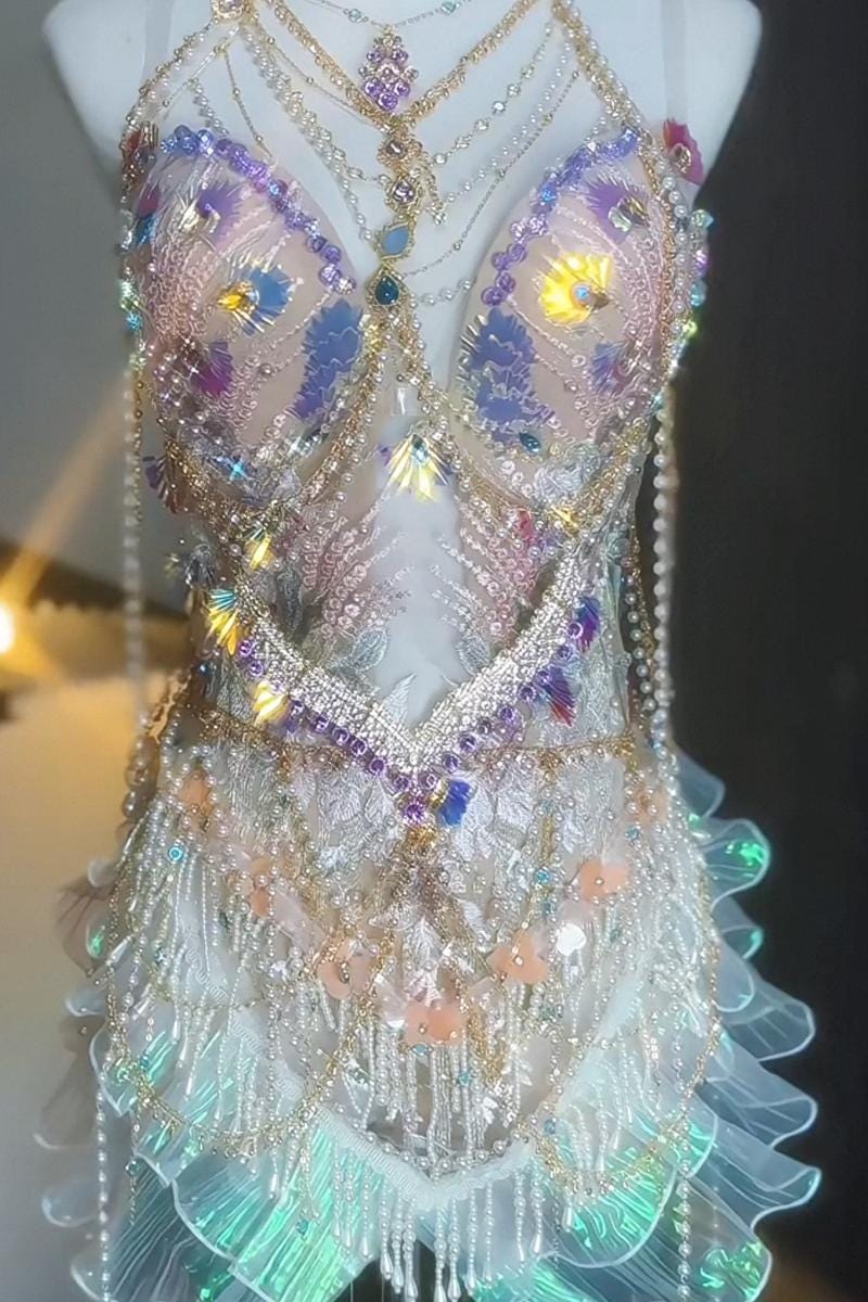 Sequin Mermaid Bodysuit, Handmade Halloween Costume - Etsy