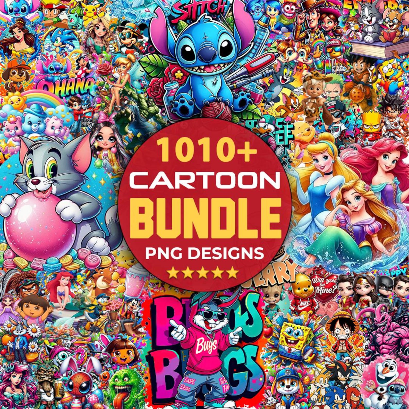 1010+ Cartoon Bundle Png, Sublimation Design, Cartoon Clipart, Cartoon ...