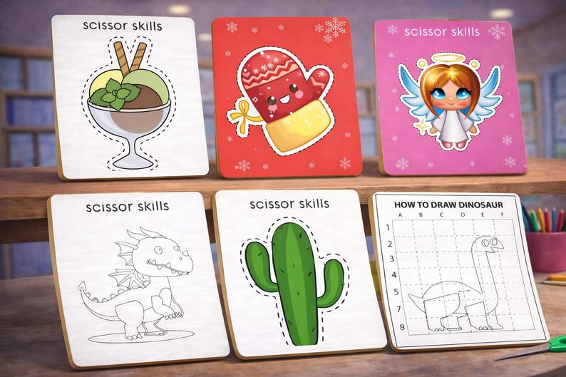 Scissor Cutting Worksheets for Kids | Educational Fine Motor Skills ...