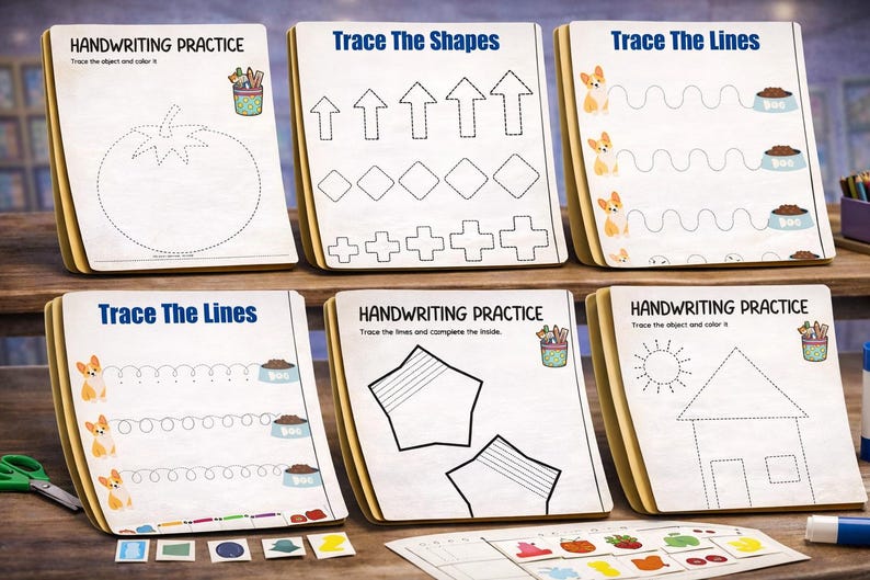 Trace Learning Worksheets for Kids | Alphabet, Numbers, Patterns, Lines ...