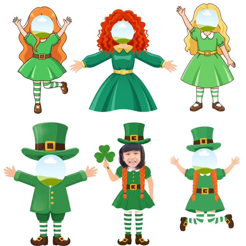 St Patrick’s Day Leprechaun Add Face Activity Bundle, Funny St Paddy ...