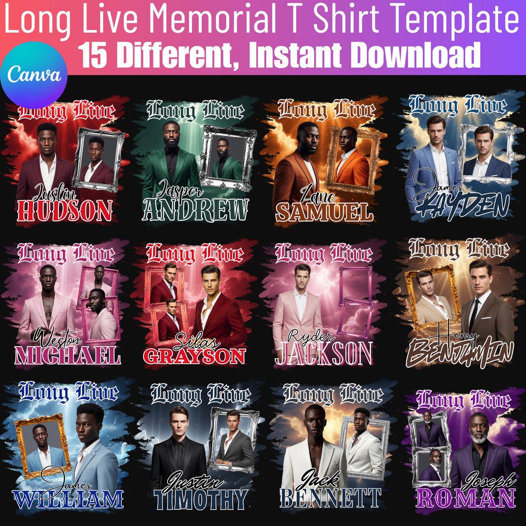 15 Long Live Memorial T Shirt Canva Template, Heaven Tribute Rest in ...