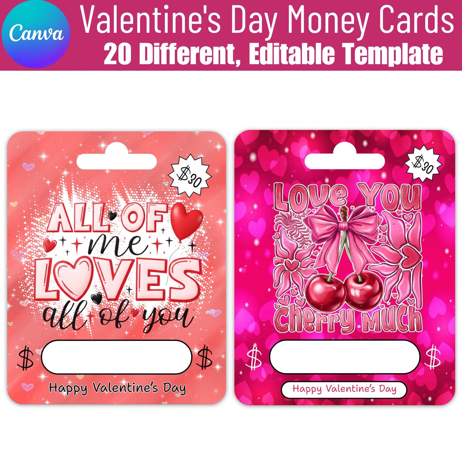 20 Valentine's Day Money Cards, Valentine Money Holder, Gift Card ...