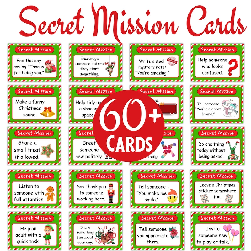Secret Mission Party Game Christmas - Etsy