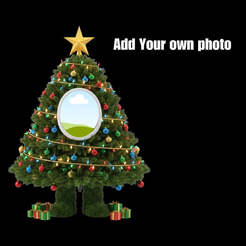 Christmas Add Your Own Photo Canva Frames, Santa Elf Reindeer Snowman ...