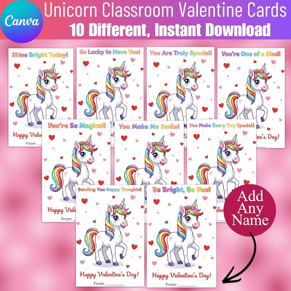 Unicorn Valentine - Etsy