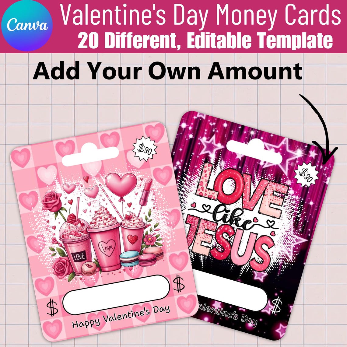 20 Valentine's Day Money Cards, Valentine Money Holder, Gift Card ...