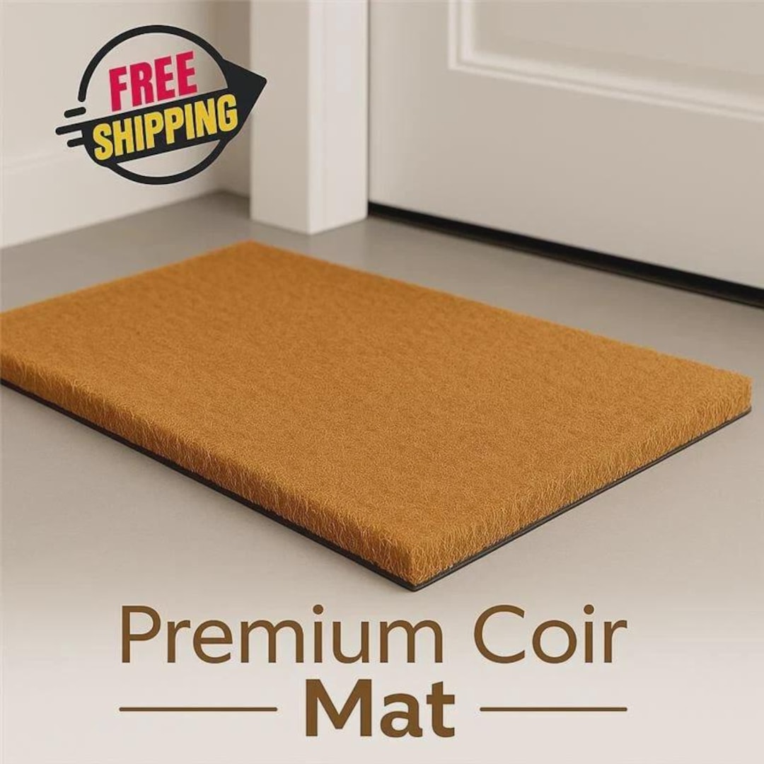 Natural Coconut Coir Door Mat Heavy Duty Non-slip Entrance Doormat for ...