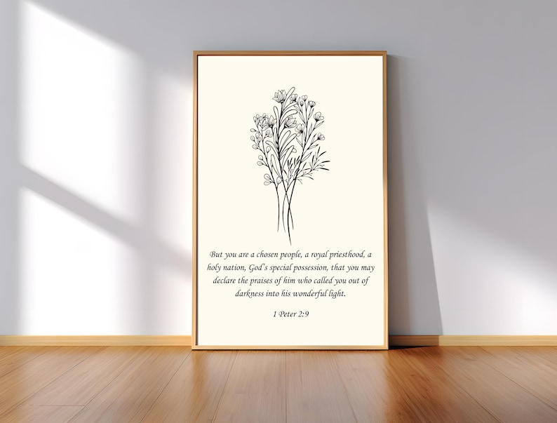 Christian Floral Set of 3 | Bible Verse Wall Print | Jeremiah 1:5 ...