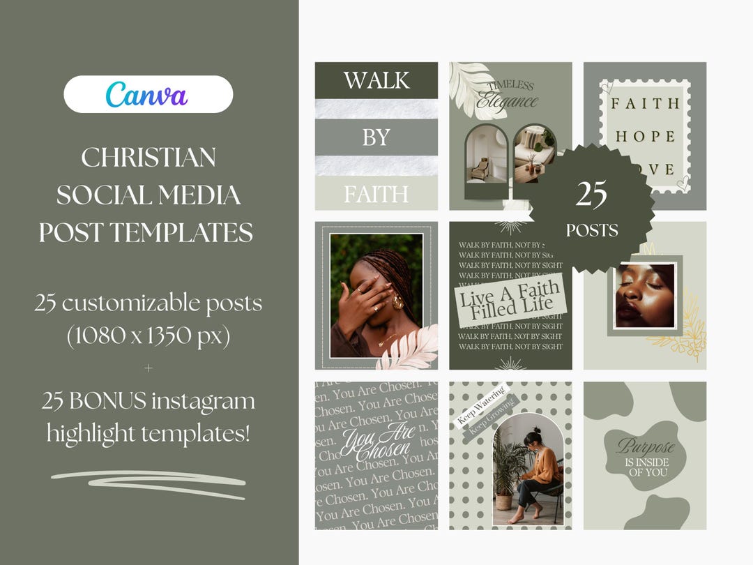 Christian Social Media Templates | Faith Based Instagram Posts ...