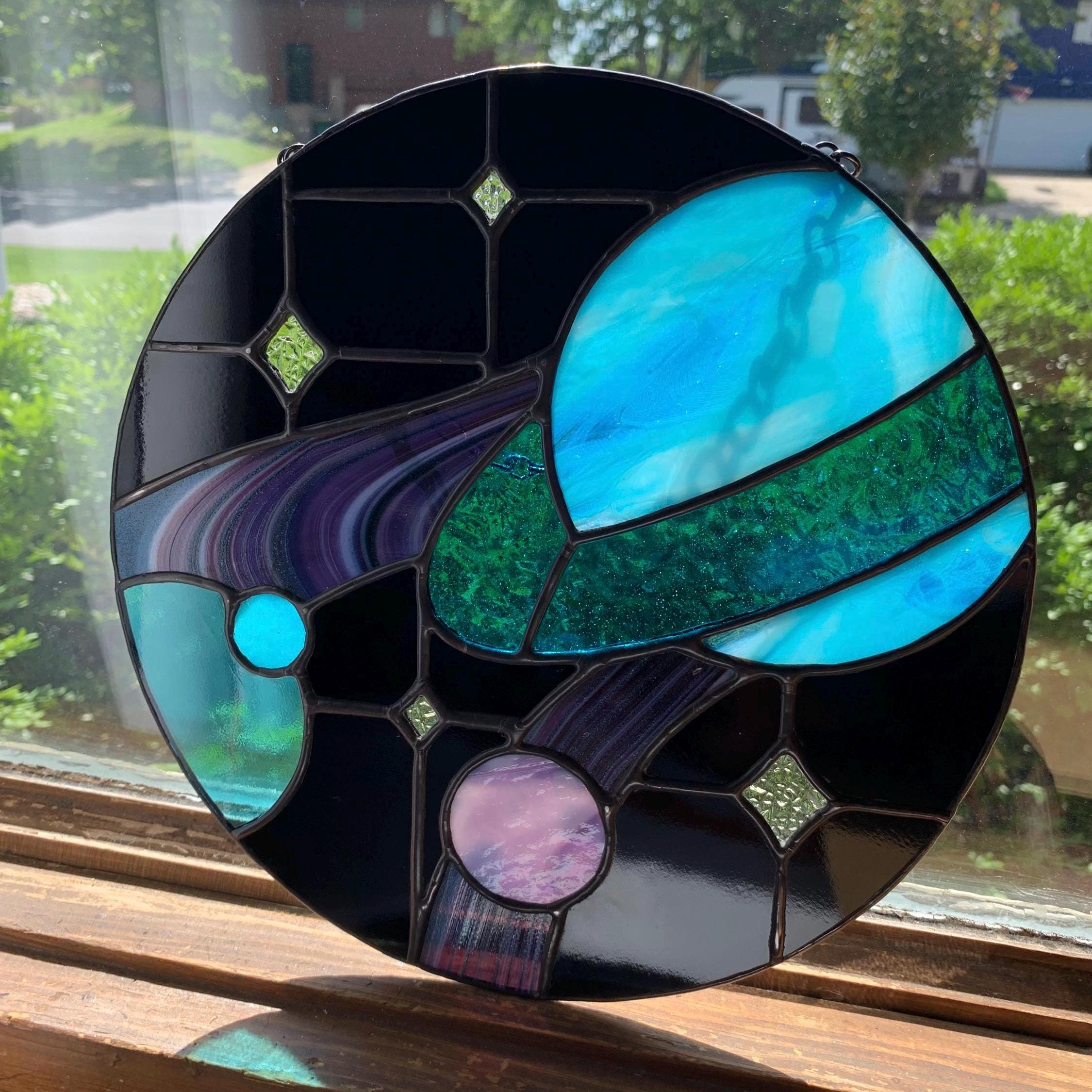 Stained Glass Pattern - Ringed Planet - Etsy