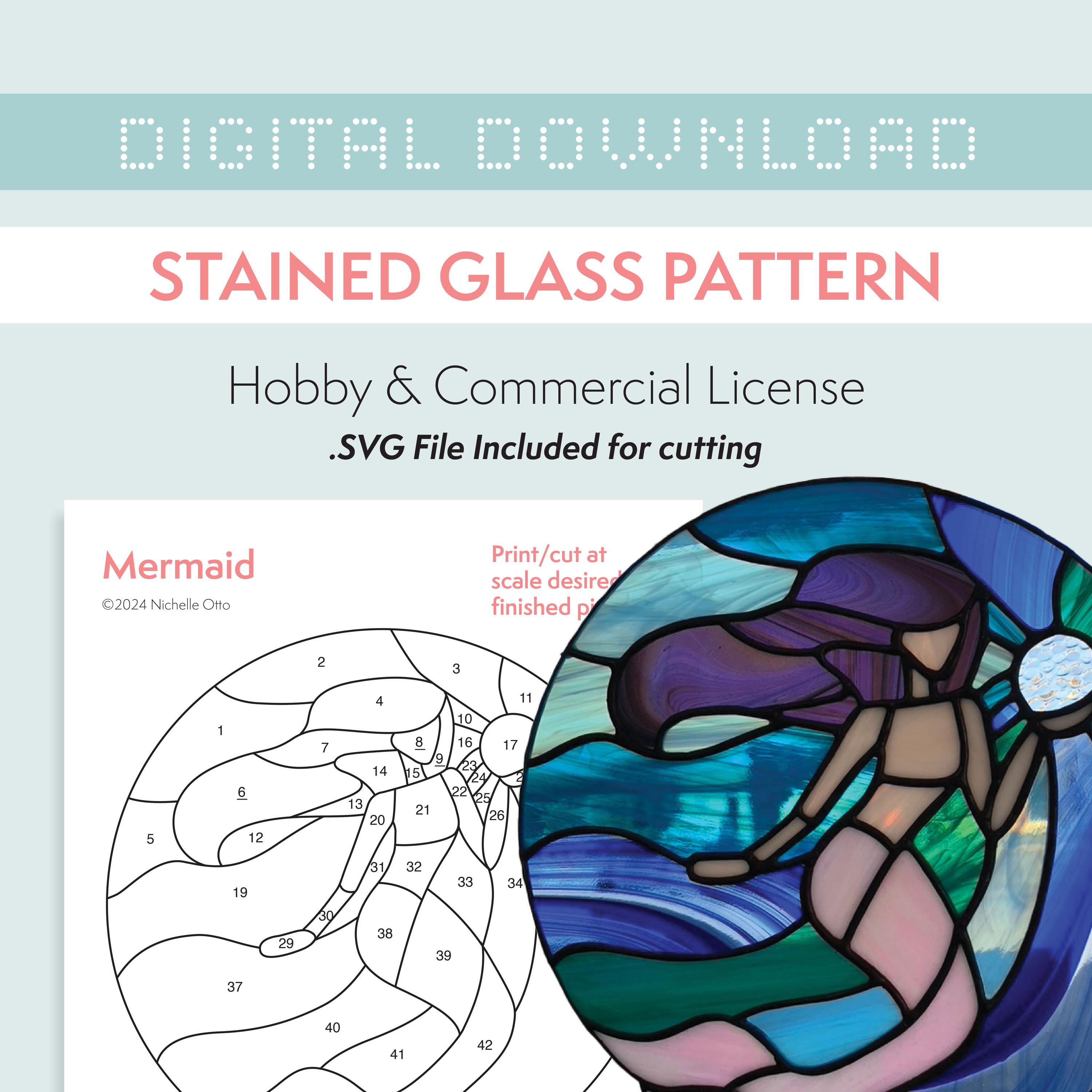 Stained Glass Pattern Mermaid - Etsy