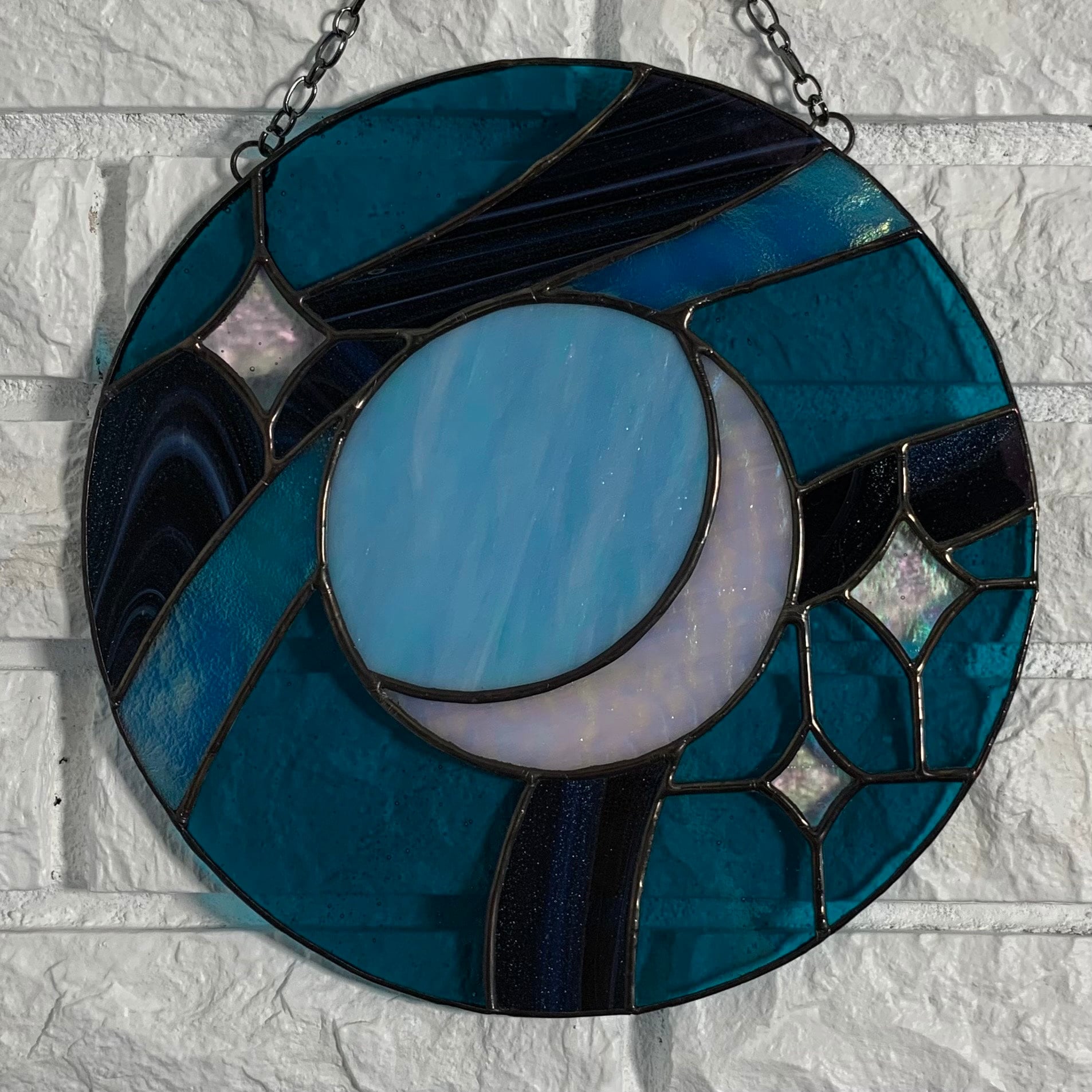 Stained Glass Pattern - Moon With Star Border - Etsy