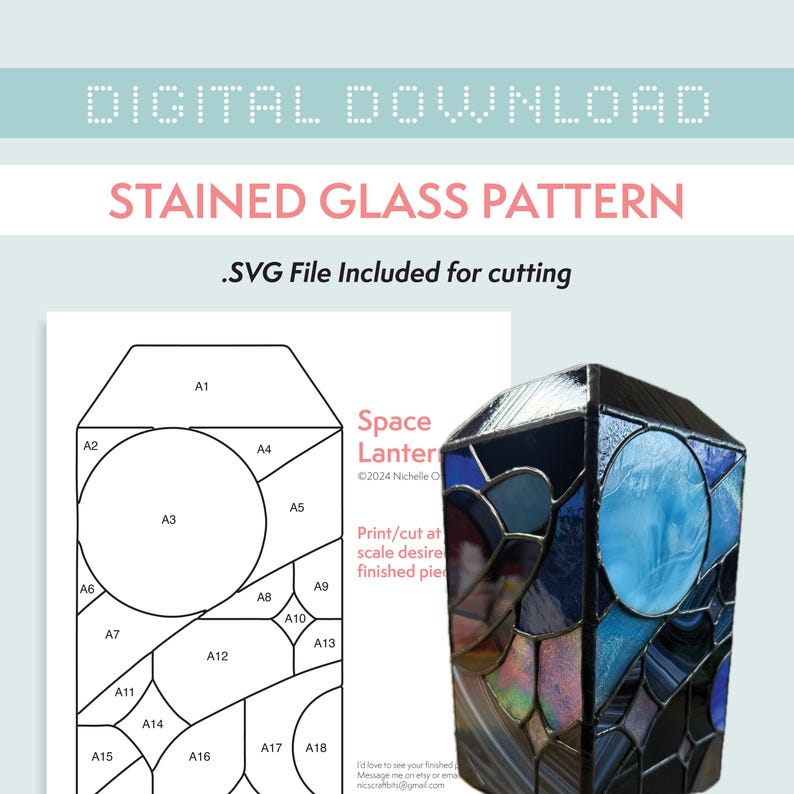 Stained Glass Pattern - Space Lantern - Etsy
