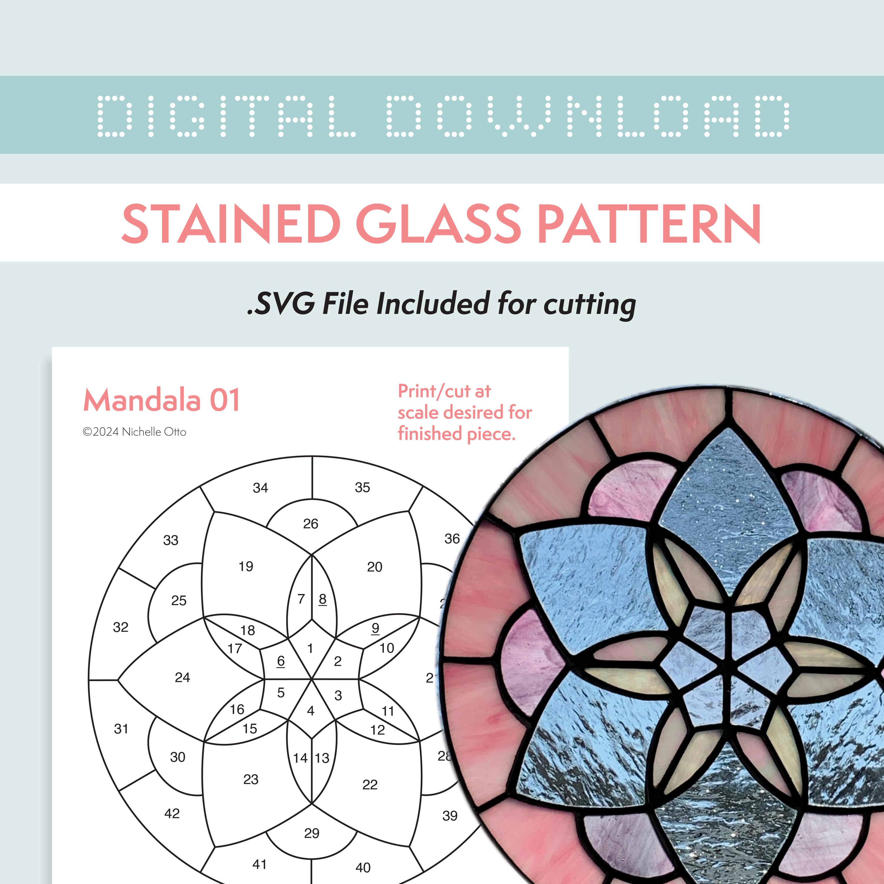 Stained Glass Pattern - Mandala 01 - Etsy
