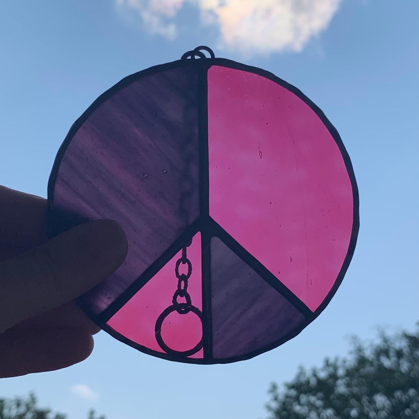Peace Sign Stained Glass Suncatcher - Etsy