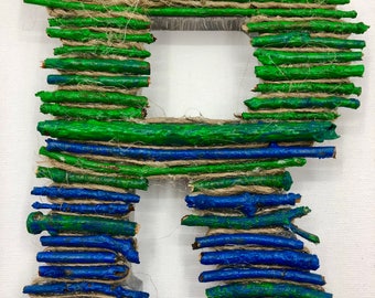 Mini Initial Twig Ornament Nature Inspired Decor Alphabet