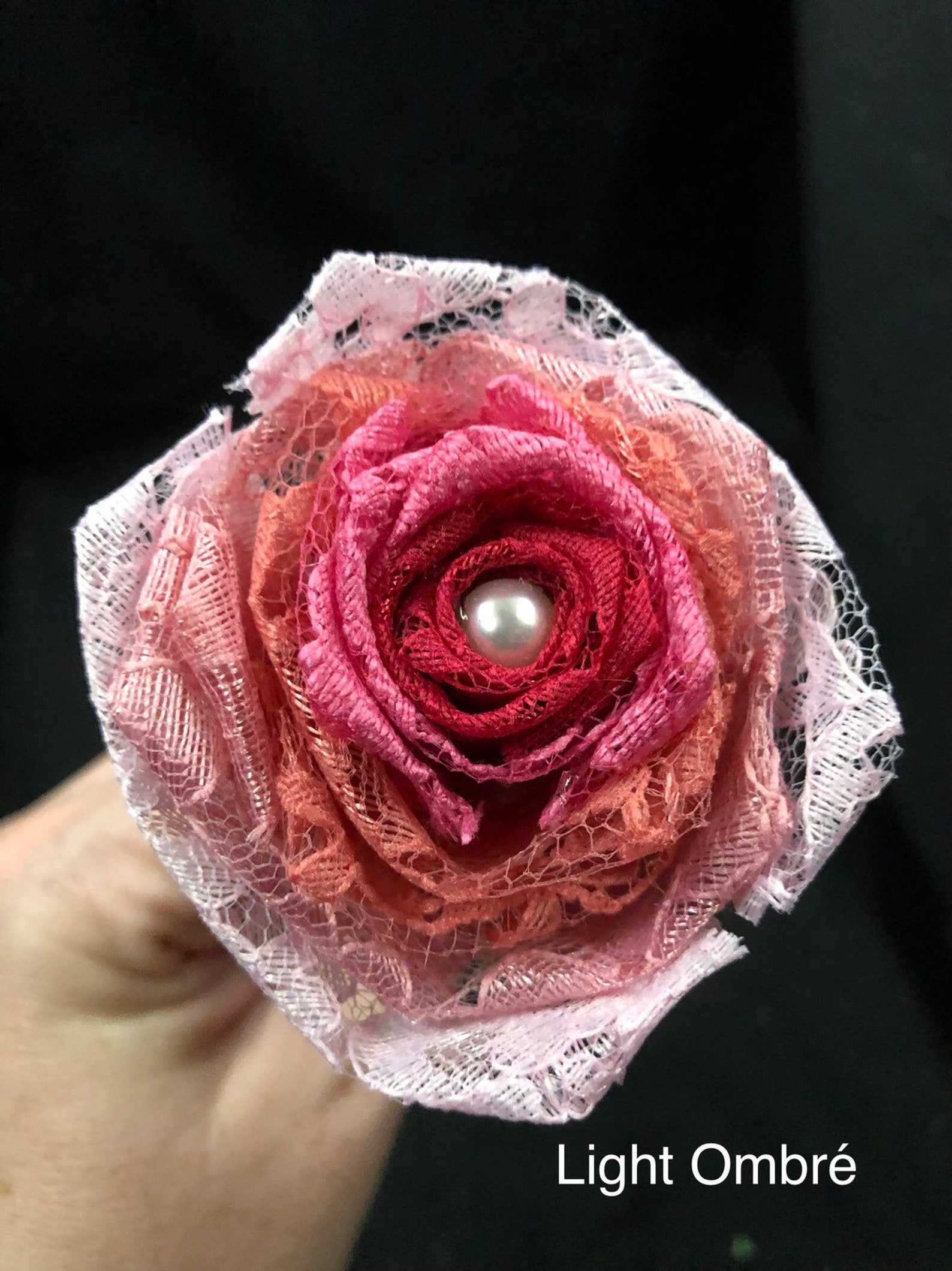 Pink Lace Roses with Stems Pink Lace Flower Bouquet Pink | Etsy