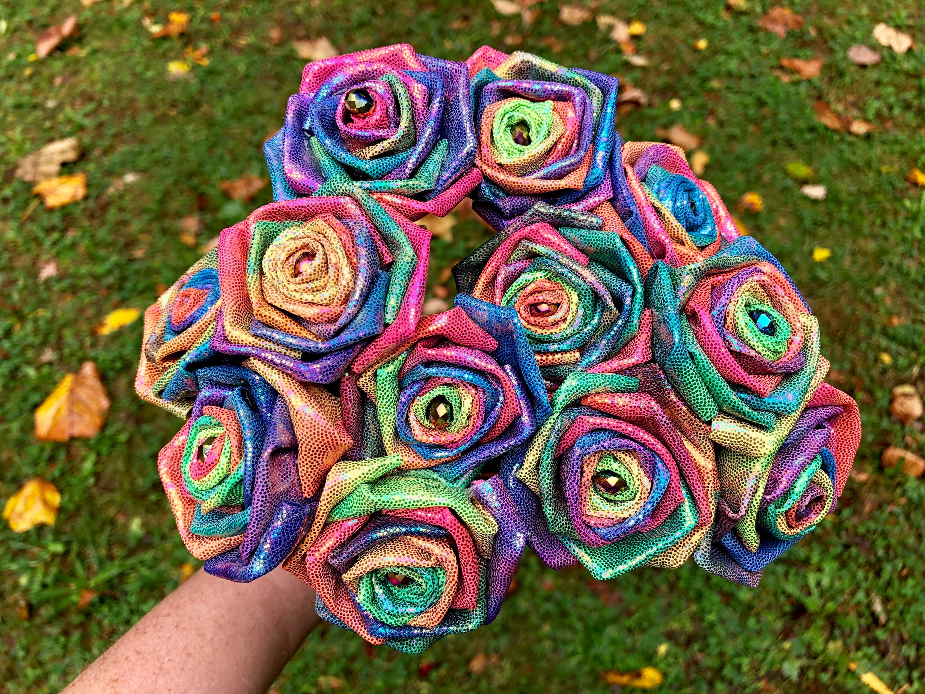 Rainbow Roses With Glitter
