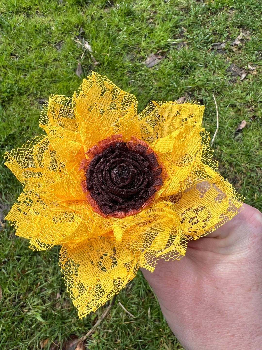 Lace Sunflowers With Stems, Lace Flower Bouquet, Lace Flowers, Lace ...