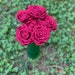 Red Linen Roses With Stems Linen Flower Bouquet Linen - Etsy