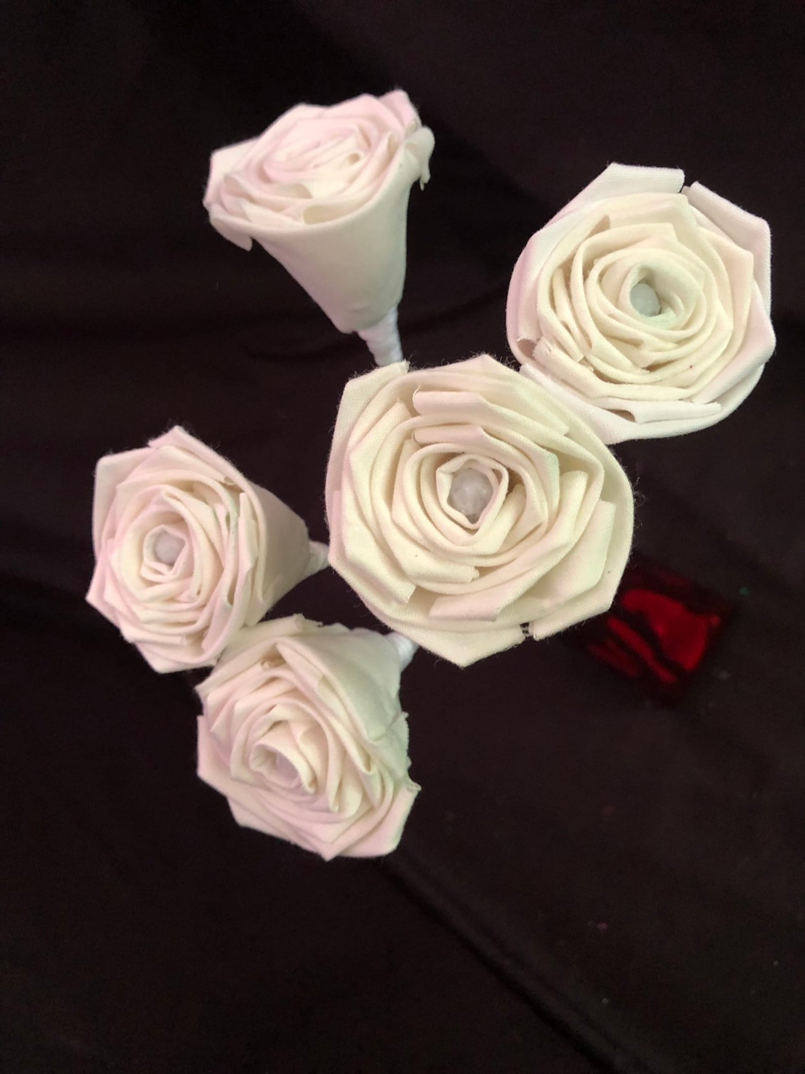 White Cotton Roses With Stems Cotton Anniversary White | Etsy