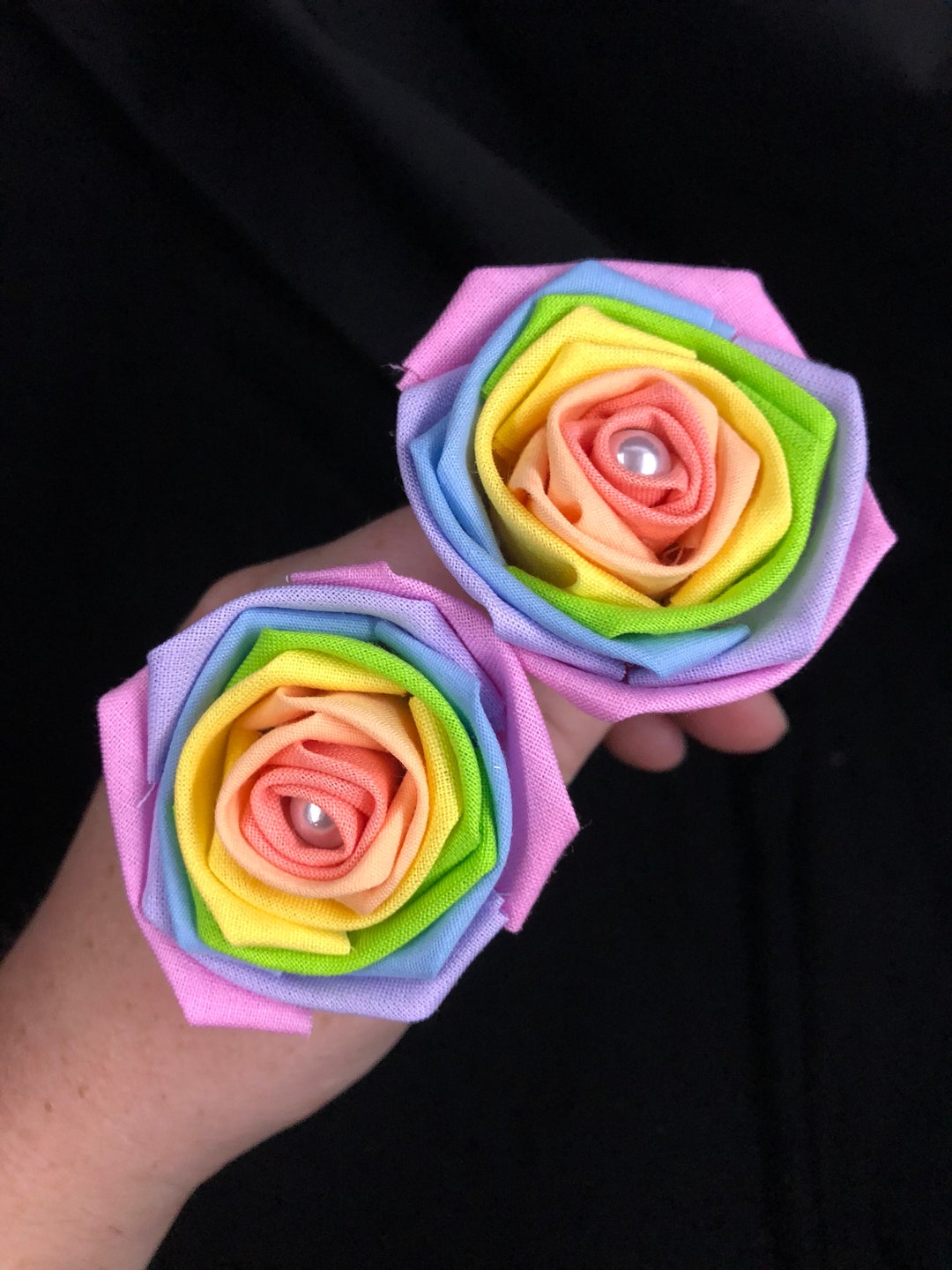 Pastel Rainbow Cotton Roses With Stems, Pastel Flower Bouquet, Pastel ...