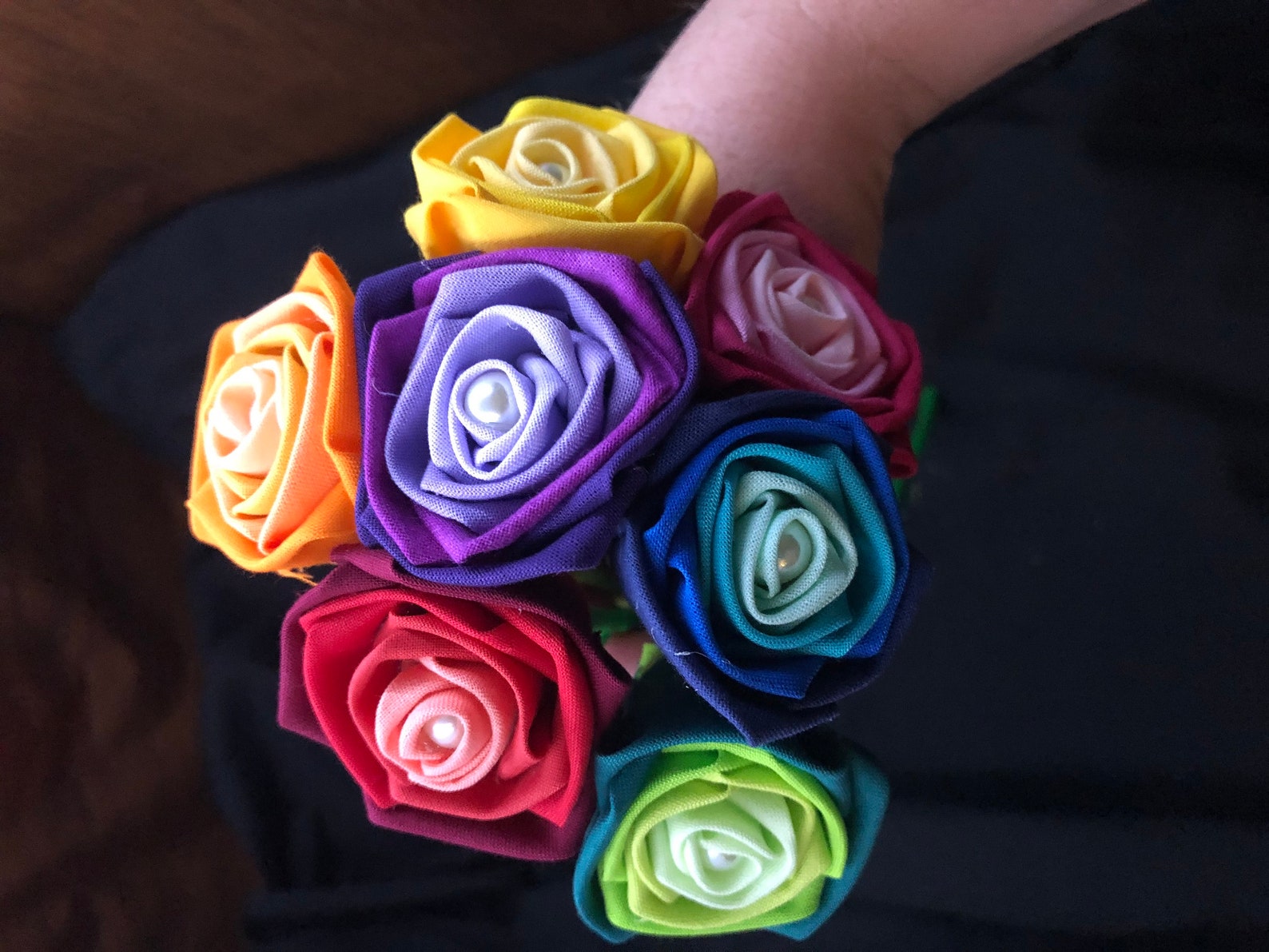 Ombre Rainbow Cotton Roses With Stems Rainbow Rose Wedding - Etsy
