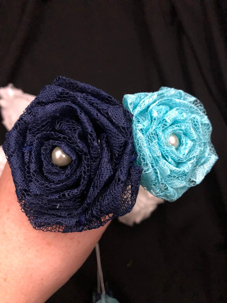 Blue Lace Roses With Stems Lace Flower Bouquet Lace Flowers - Etsy