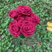 Red Linen Roses With Stems Linen Flower Bouquet Linen - Etsy