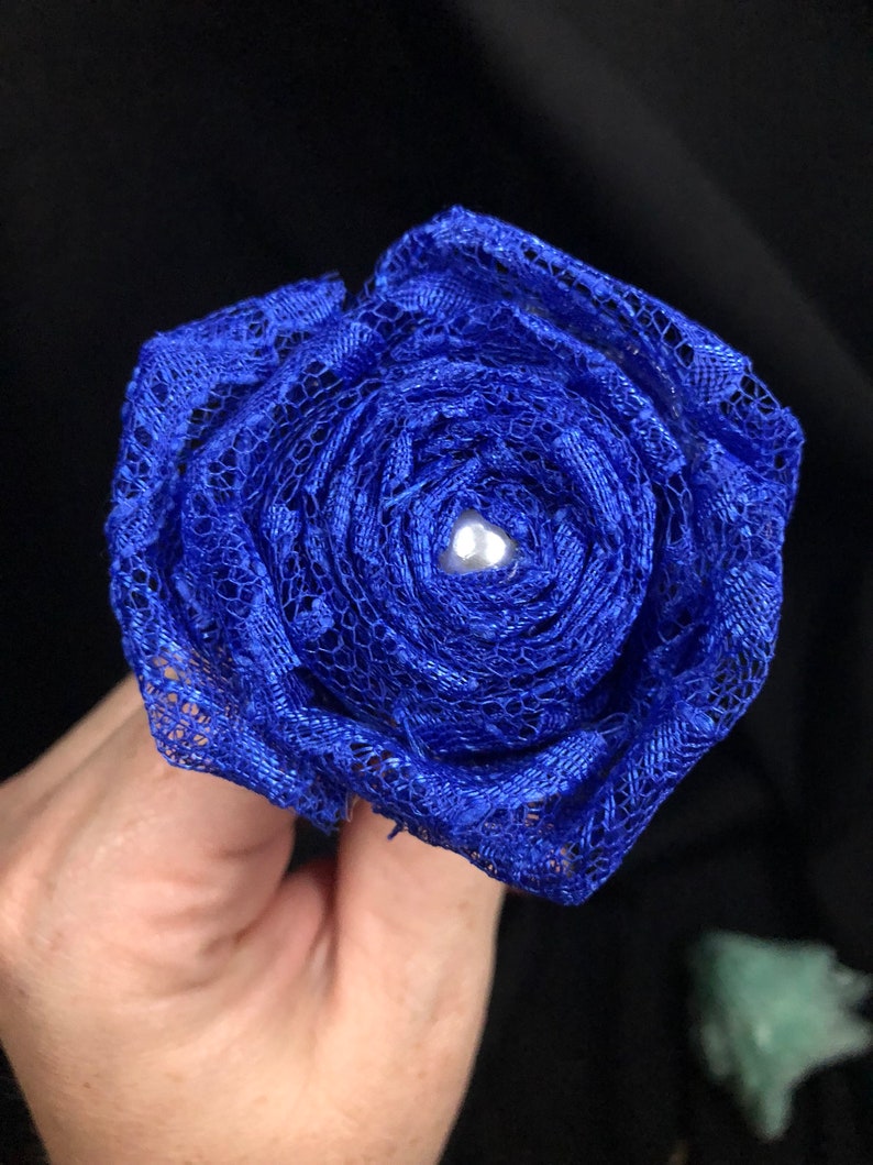 Blue Lace Roses With Stems Lace Flower Bouquet Lace Flowers - Etsy