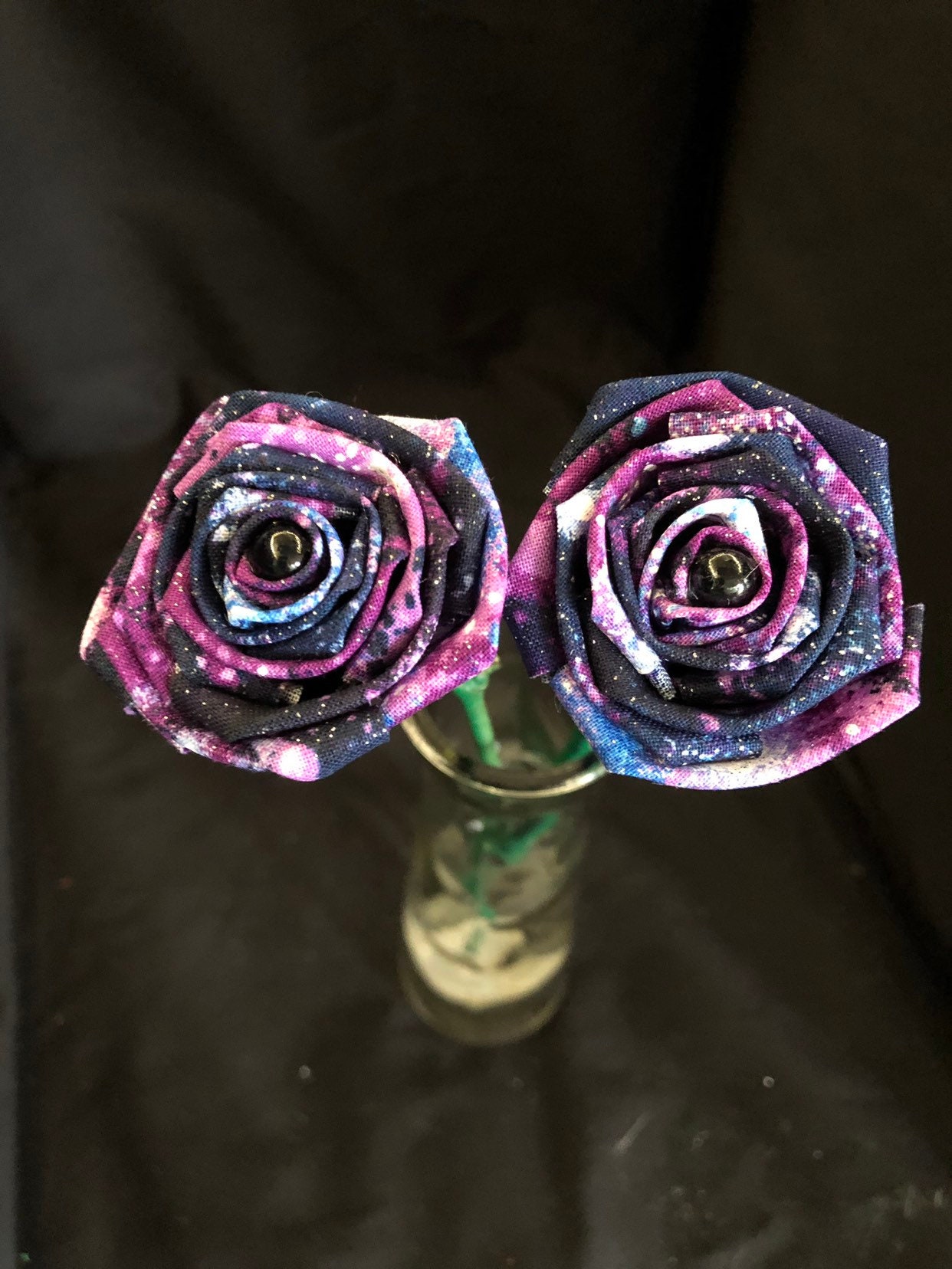 Galaxy Print Cotton Roses With Stems, Galaxy Gift, Space Lover, Galaxy ...