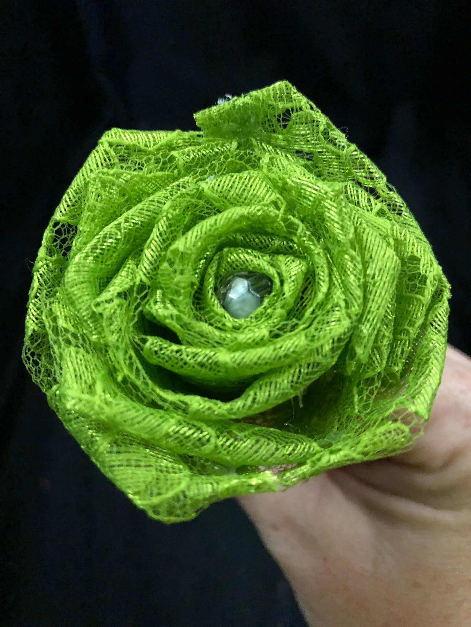 Lime Green Lace Roses With Stems Lace Flower Bouquet Lace - Etsy