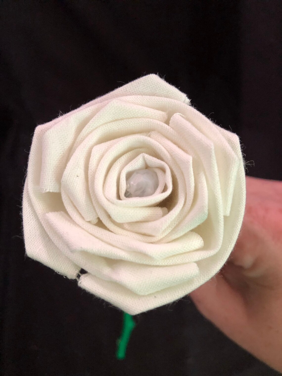 White Cotton Roses With Stems Cotton Anniversary White - Etsy