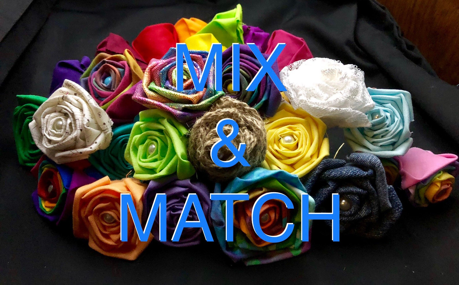 Single Fabric Rose With Stick Stem Build Your Own Bouquet - Etsy