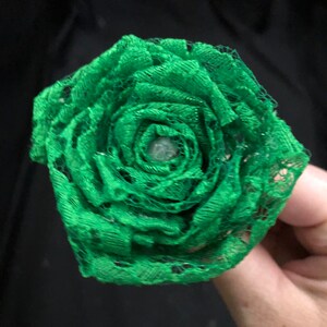 Kelly Green Lace Roses With Stems, Lace Flower Bouquet, Lace Flower ...