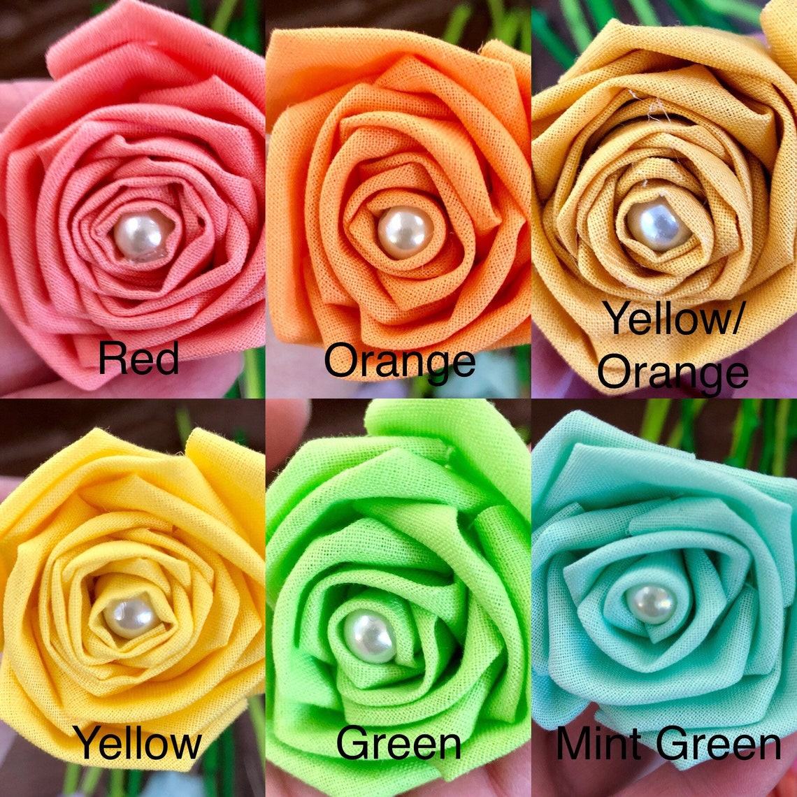 Pastel Rainbow Cotton Roses With Stems Cotton Flower Bouquet - Etsy