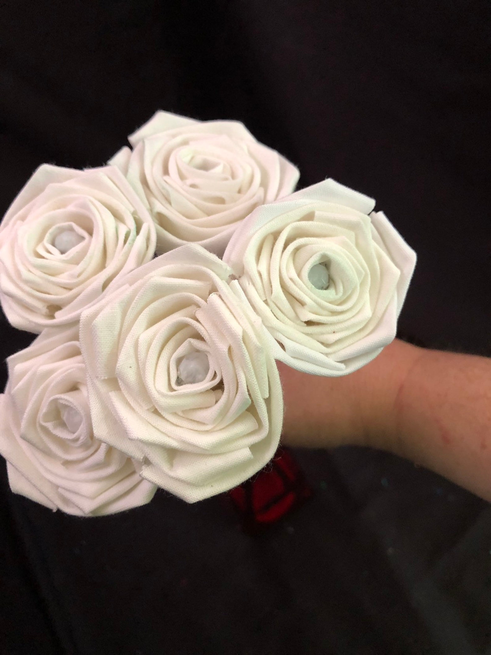 White Cotton Roses With Stems Cotton Anniversary White - Etsy