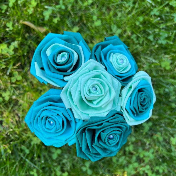 Teal Rose - Etsy