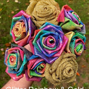 Single Fabric Rose With Stick Stem, Build Your Own Bouquet, Custom ...