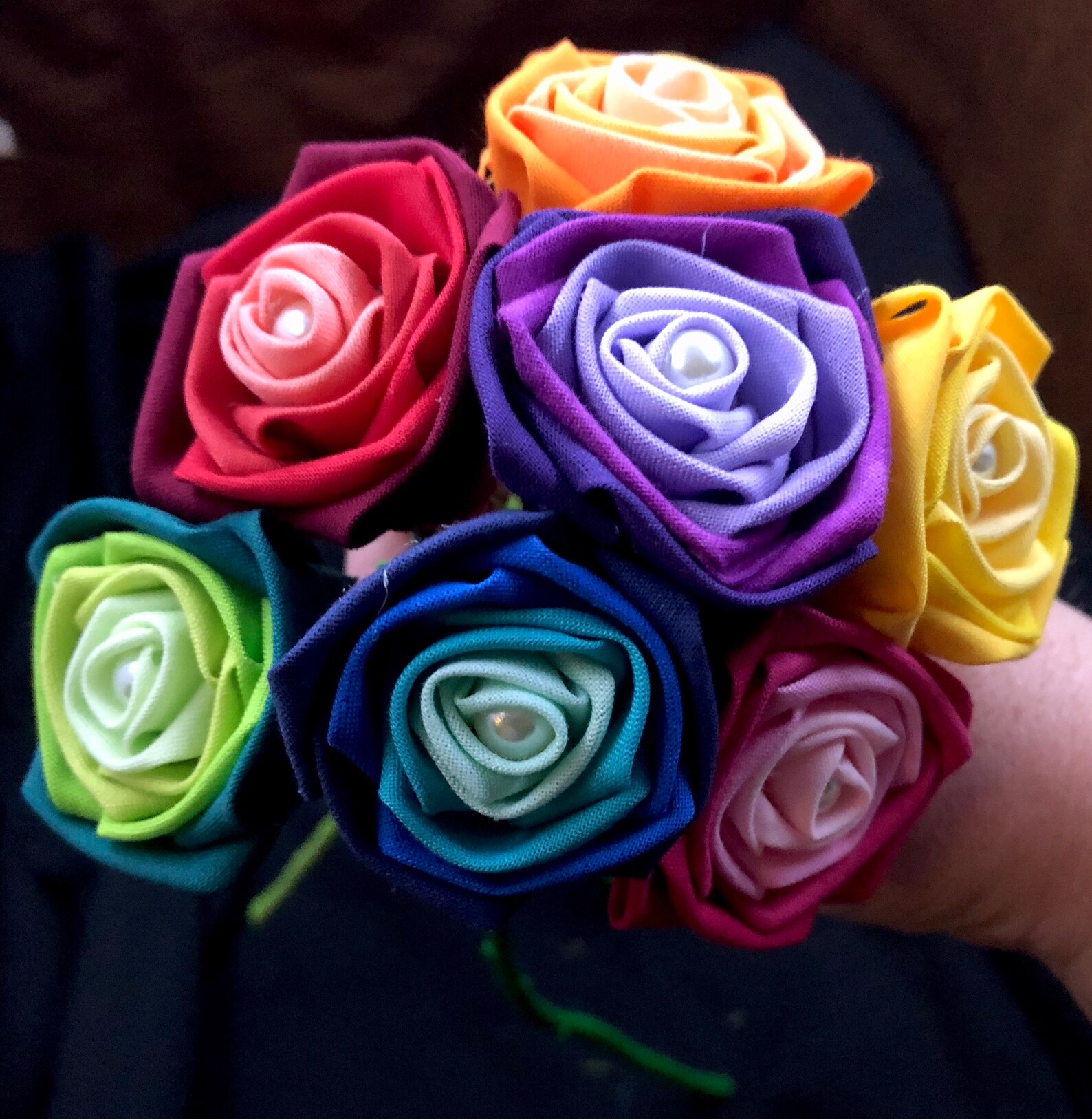 Ombre Rainbow Cotton Roses With Stems Rainbow Rose Wedding - Etsy