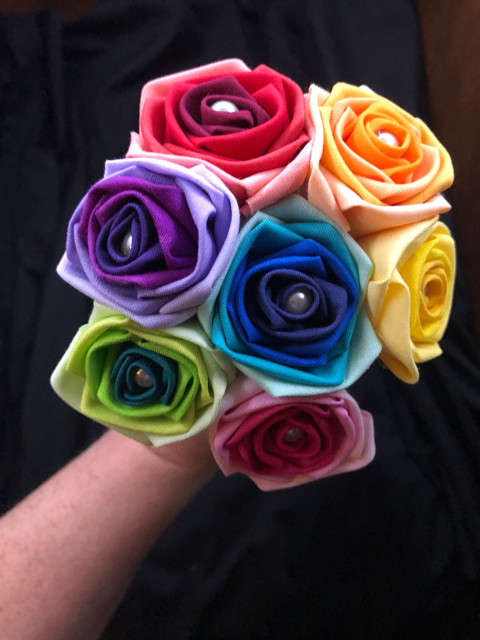 Ombre Rainbow Cotton Roses With Stems Rainbow Rose Wedding - Etsy