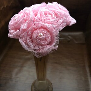 Pink Lace Roses With Stems, Pink Lace Flower Bouquet, Pink Lace Flowers ...