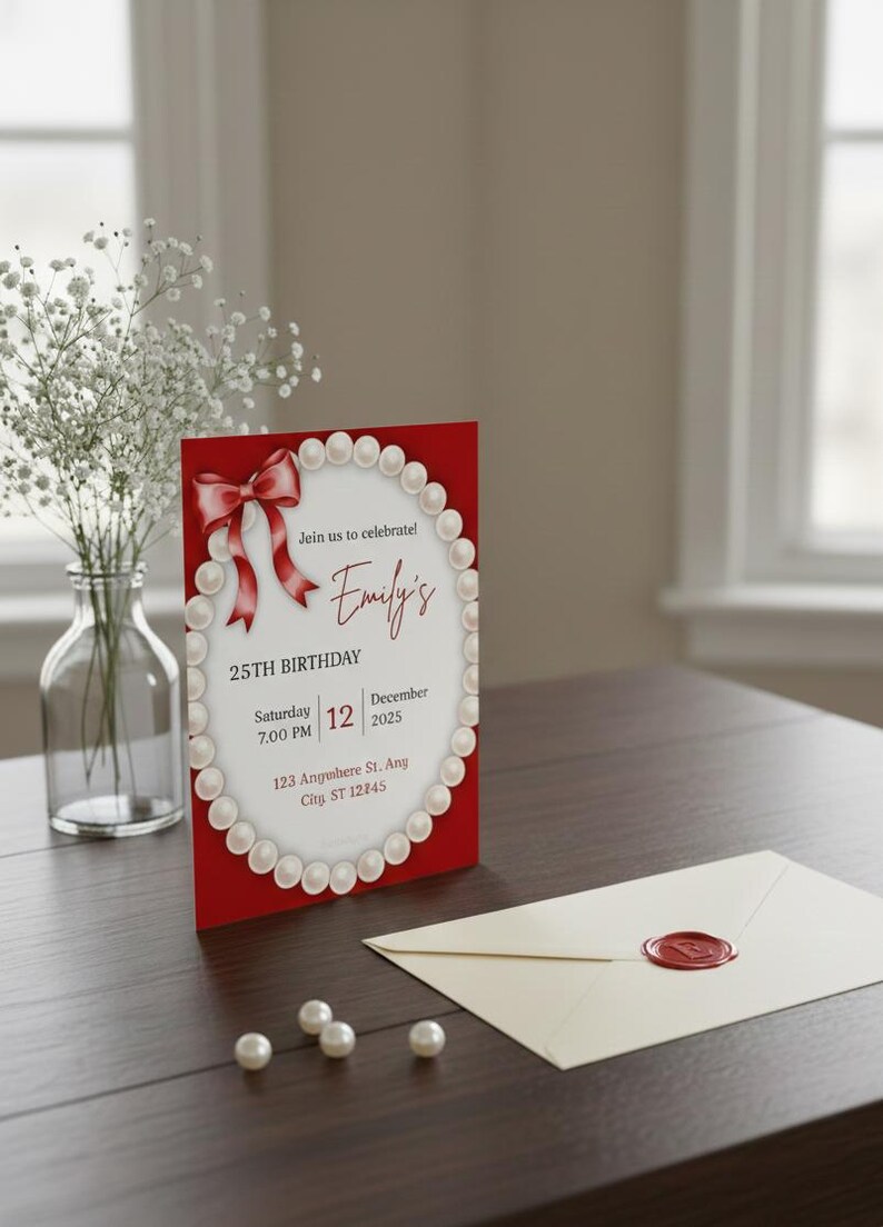 Editable Birthday Invitation Canva Template | Elegant Digital ...