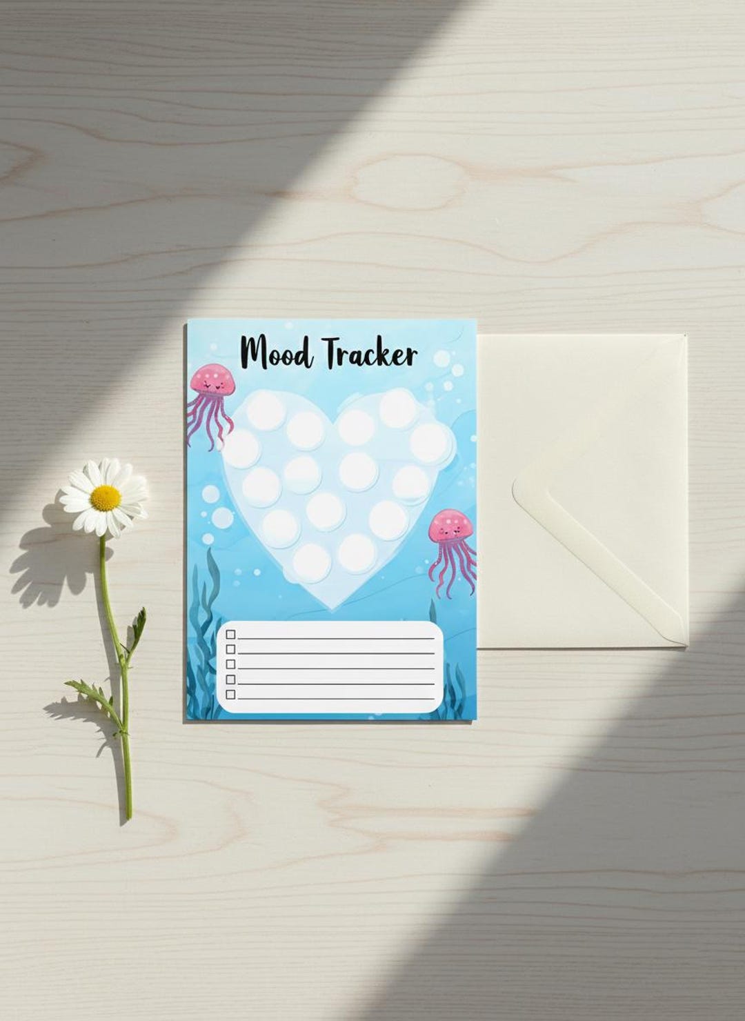 Jellyfish Mood Tracker Printable, Ocean Theme Journal Page, Cute ...