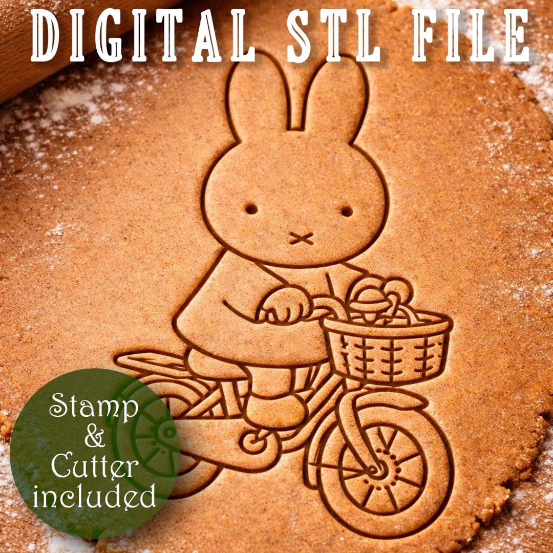 Miffy on a Bicycle STL File - Etsy