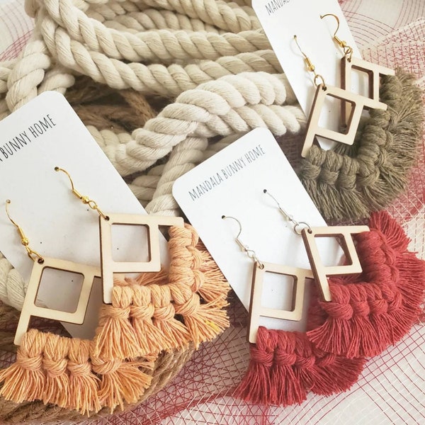 Macrame Earrings - Etsy